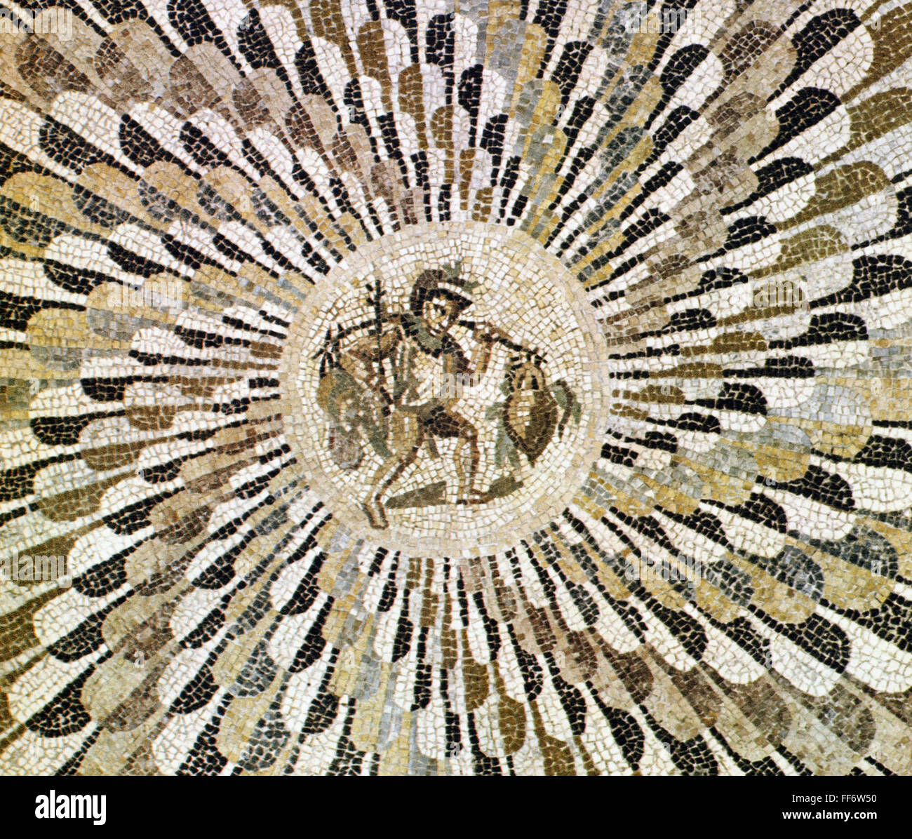 ROMAN MOSAIC: THE SUN. /nDetail of a Roman mosaic from Egypt depicting ...