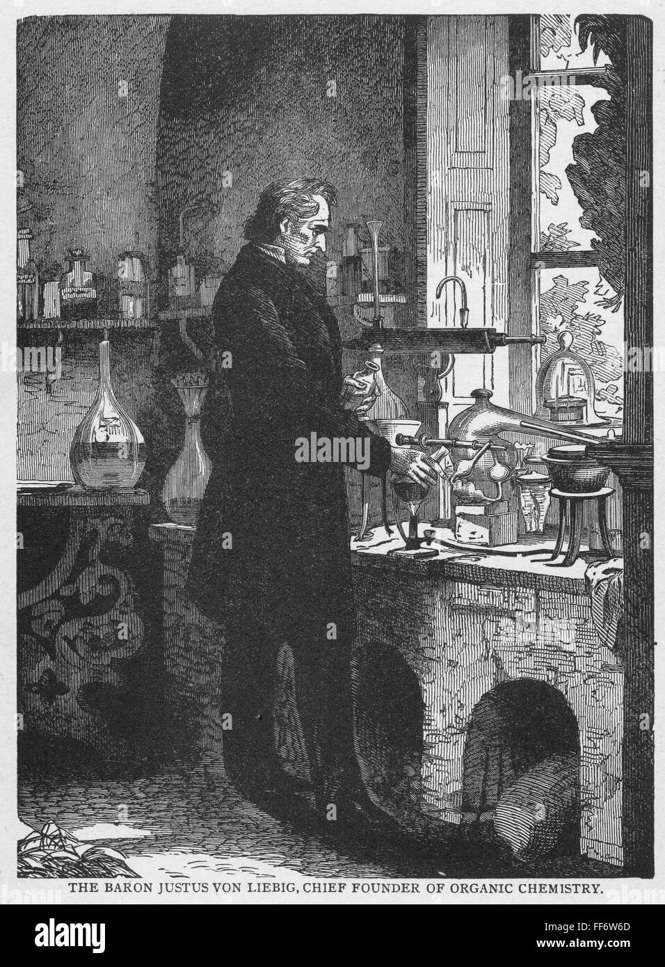 BARON JUSTUS von LIEBIG/n(1803-1873). German chemist. Wood engraving ...