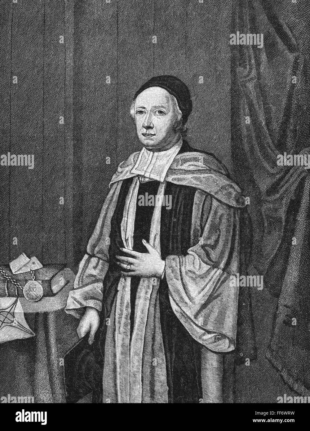 JOHN WALLIS (1616-1703). /nEnglish mathematician. Line engraving after ...