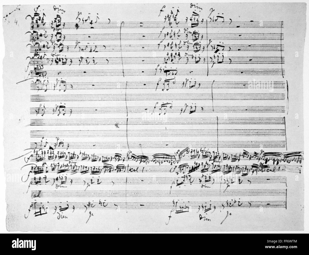 BRAHMS MANUSCRIPT, 1876. /nManuscript page of Johannes Brahms''First ...