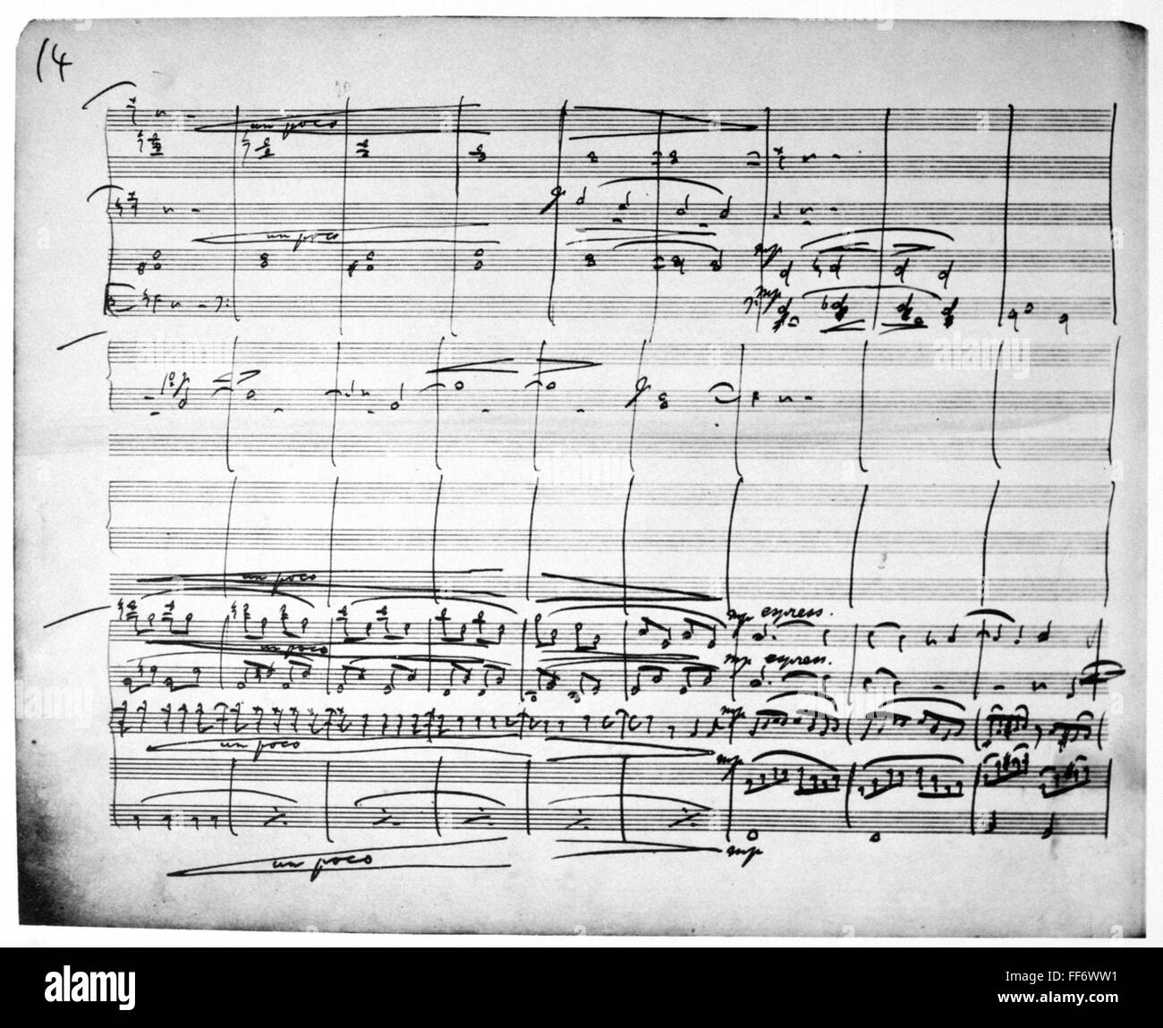 BRAHMS MANUSCRIPT, 1880. /nManuscript page of Johannes Brahms ...
