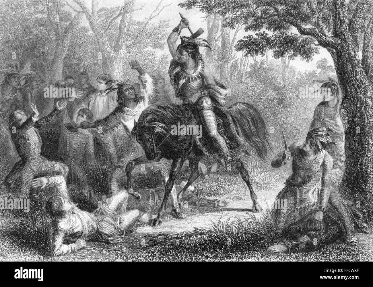 TECUMSEH (1768?-1813). /nNative American Shawnee Chief. Tecumseh saving ...