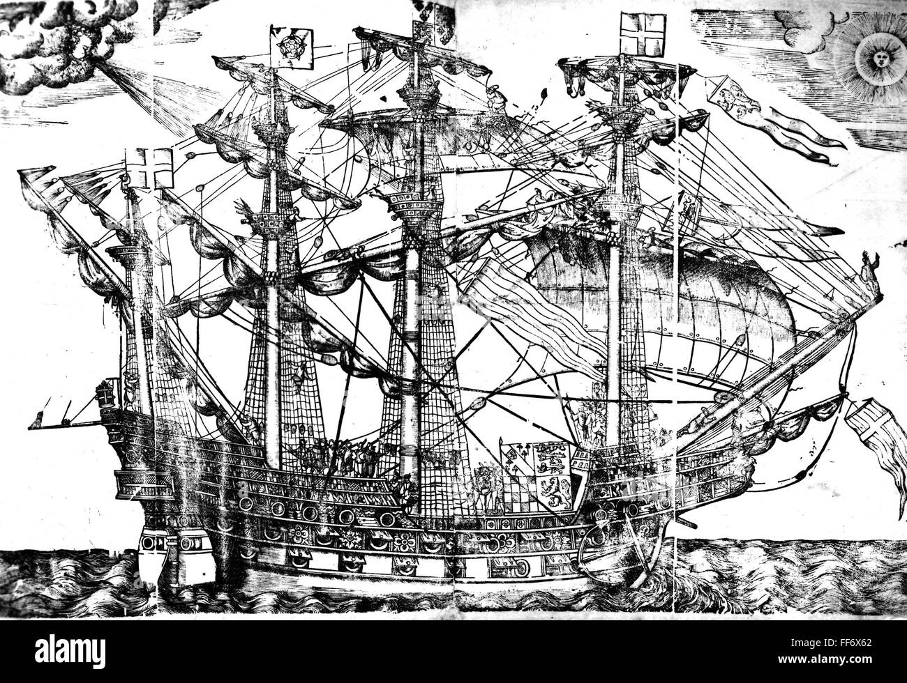 ENGLAND: ELIZABETHAN SHIP. /nThe 'Ark Royal,' flagship of the navy of ...