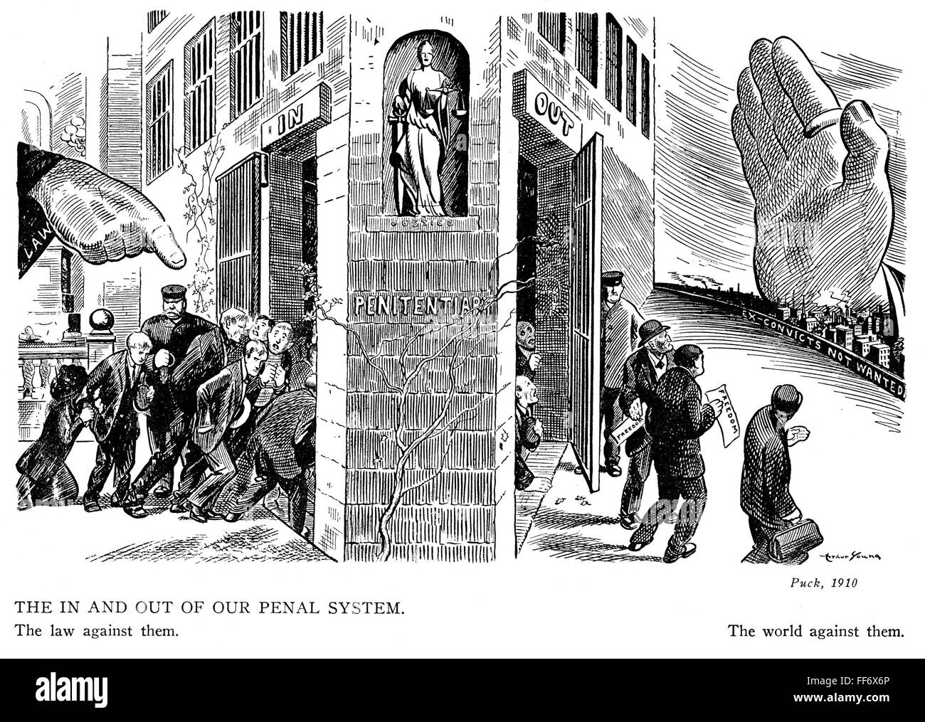 PRISON SYSTEM CARTOON. /nArt Young's cartoon comment on the American ...