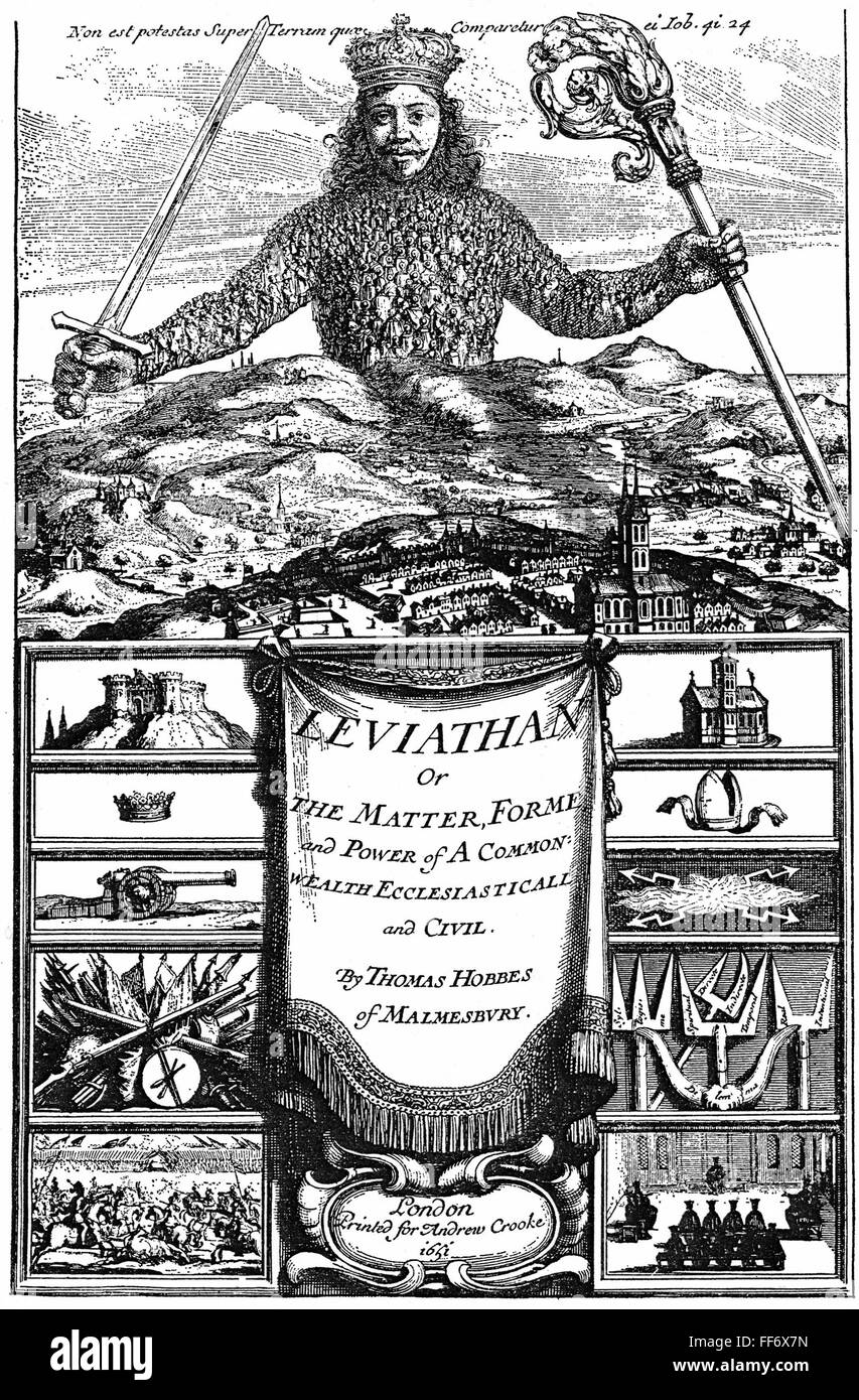 HOBBES: LEVIATHAN, 1651. /nEngraved frontispeice to the first edition ...