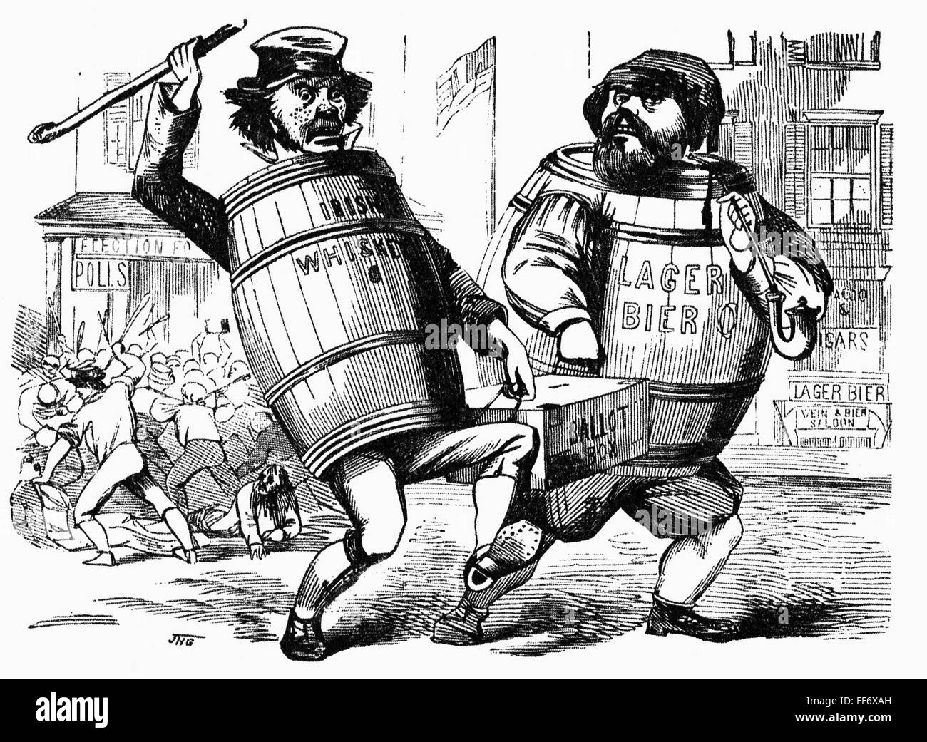 KNOW-NOTHING CARTOON. /nAmerican cartoon, c1850, supporting the Know ...