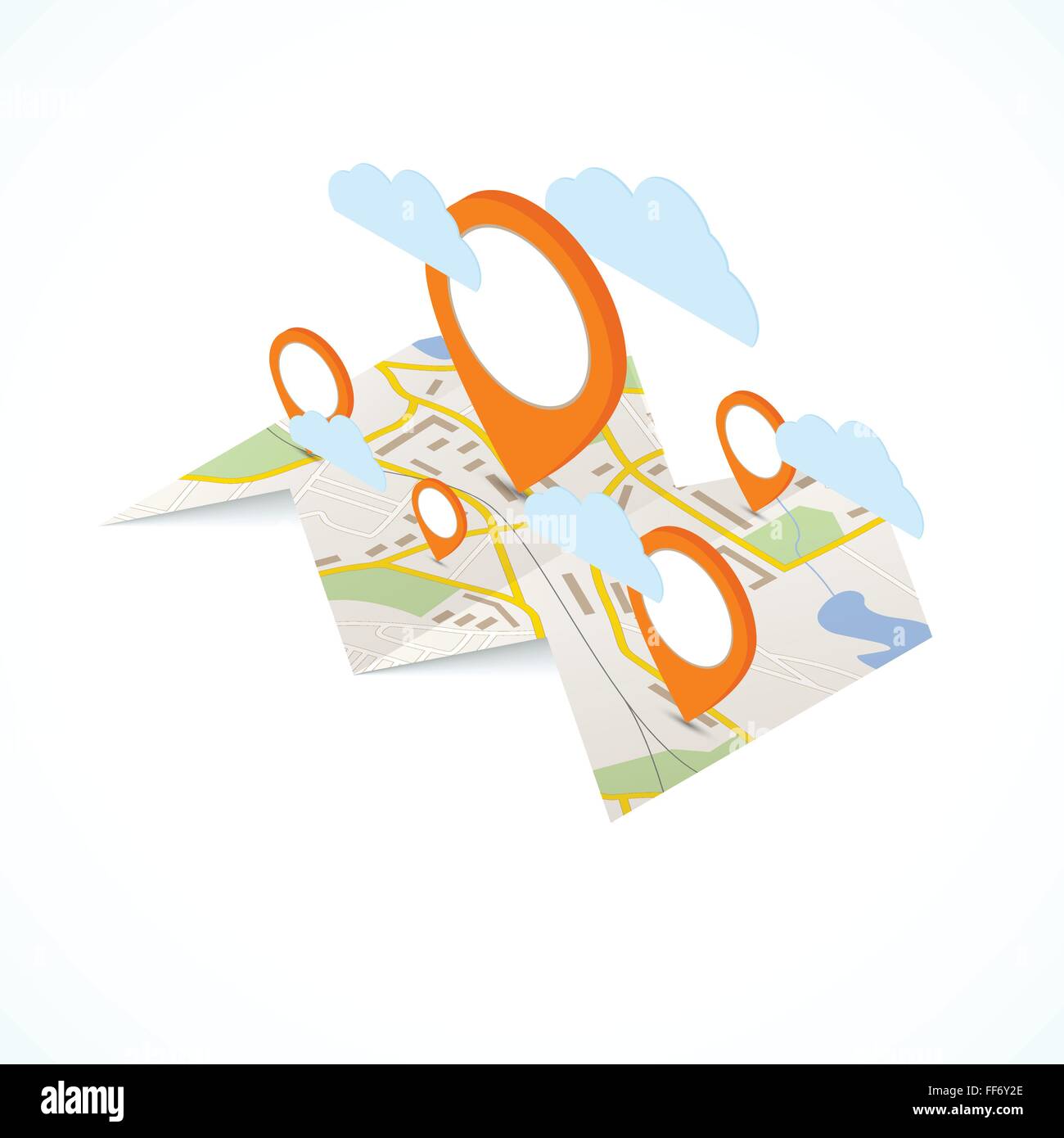 Navigation map with pin Stock Vector Image & Art - Alamy