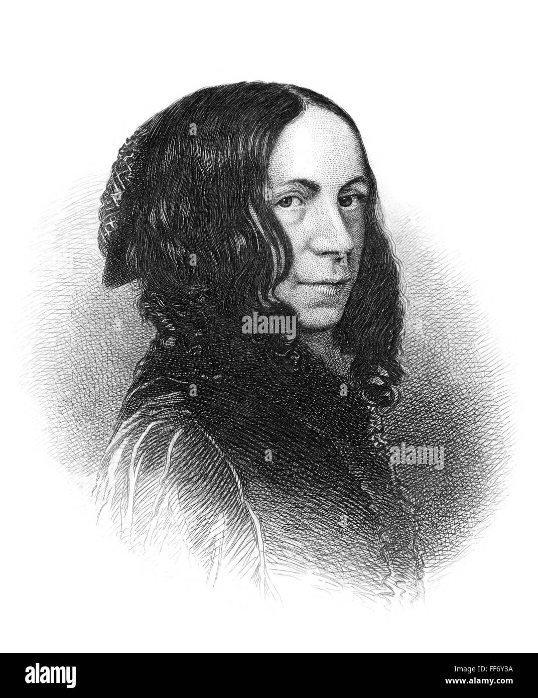 ELIZABETH BARRETT BROWNING /n(1806-1861). English poet. Etching, 19th ...