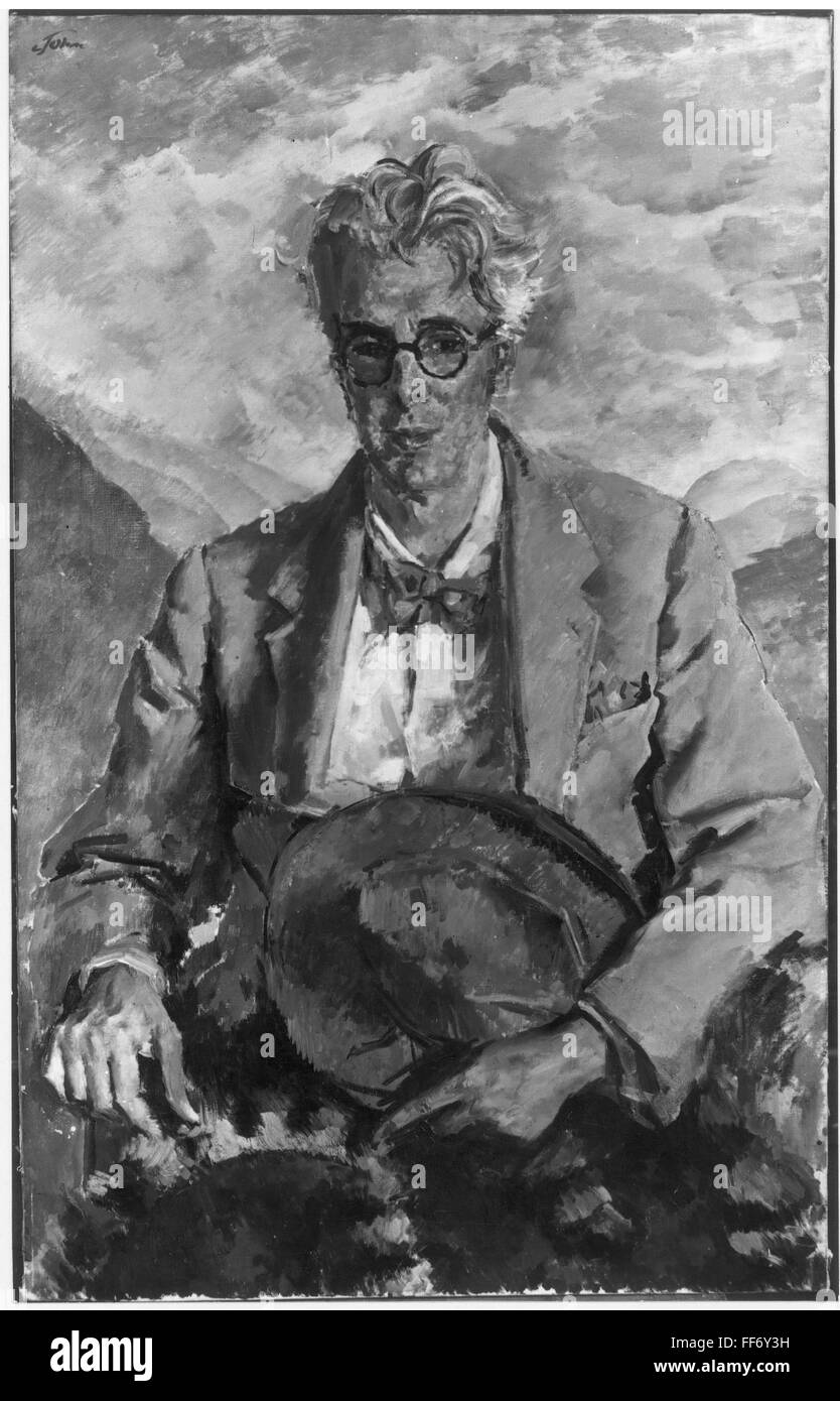 WILLIAM BUTLER YEATS /n(1865-1939). Irish poet and playwright. Oil on ...