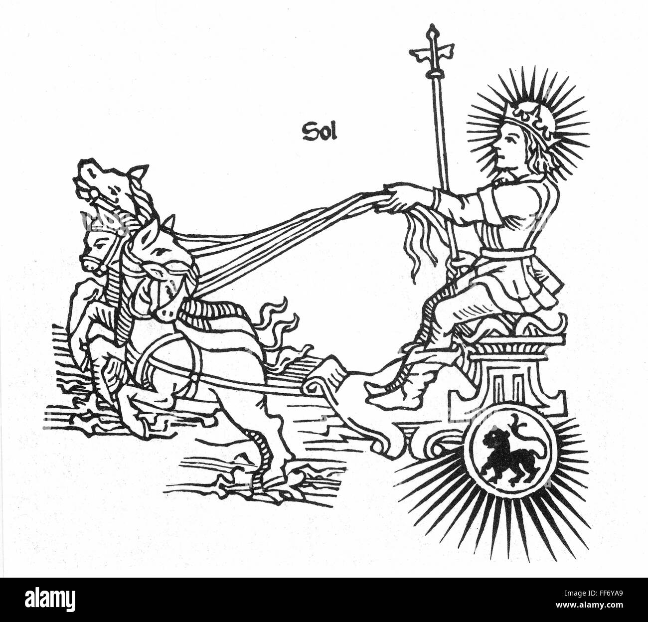 SUN GOD HELIOS, OR SOL. /nRepresentation of the Sun God, Helios or Sol ...