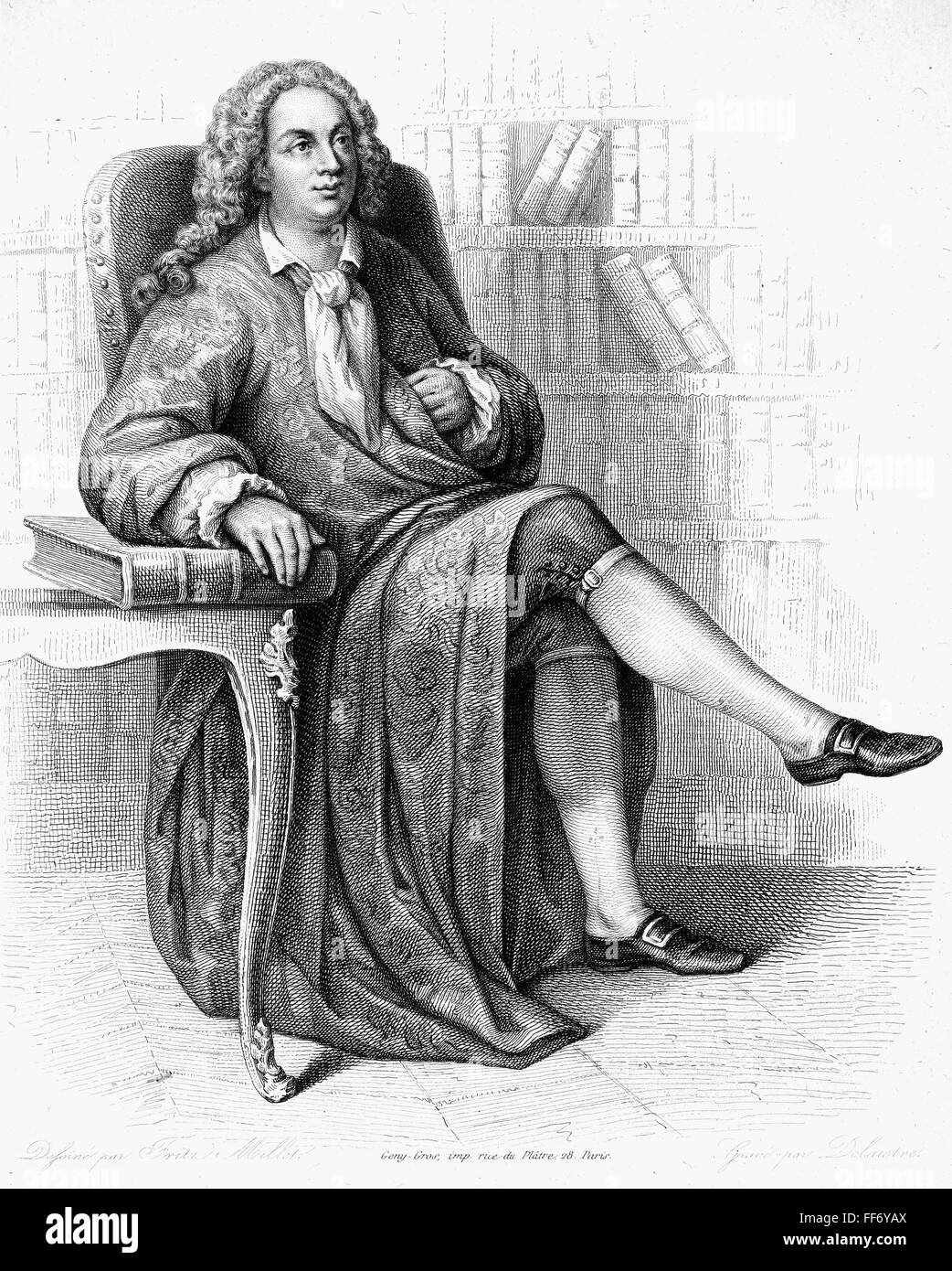 JEAN BAPTISTE ROUSSEAU /n(1671-1741). French poet. Etching and ...