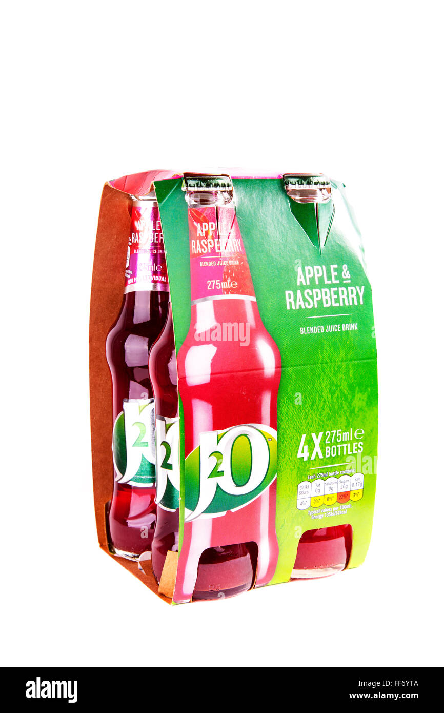 J2O bottles drink 4 pack soft drinks squash fruit flavour flavor cutout ...