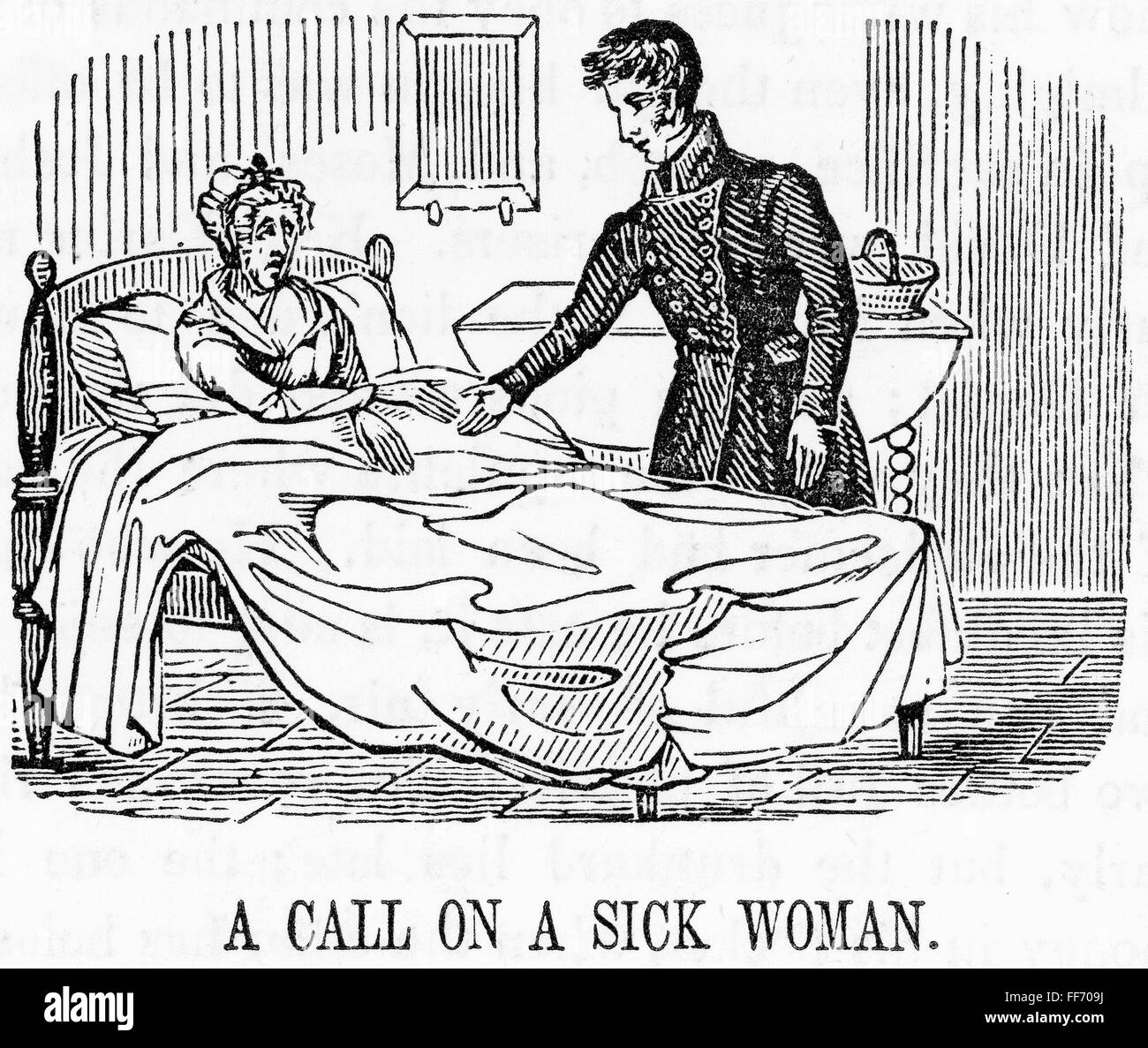 DOCTOR: HOUSECALL, 1840. /nWood engraving, American, c1840 Stock Photo ...