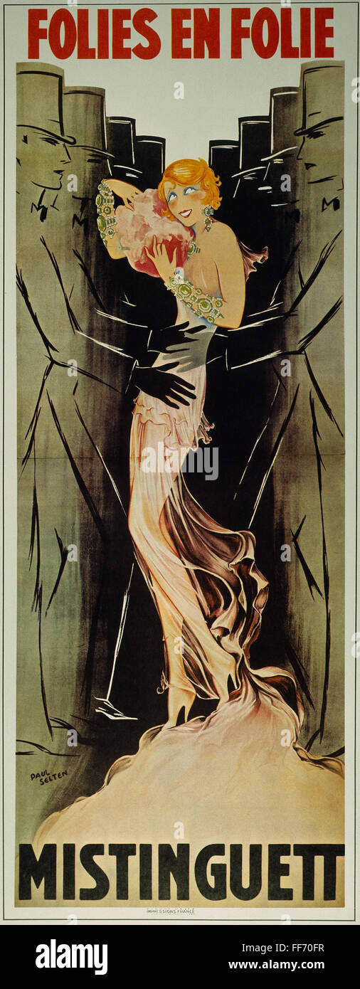 MISTINGUETT ON POSTER, 1933. /nFrench entertainer. Originally known as ...