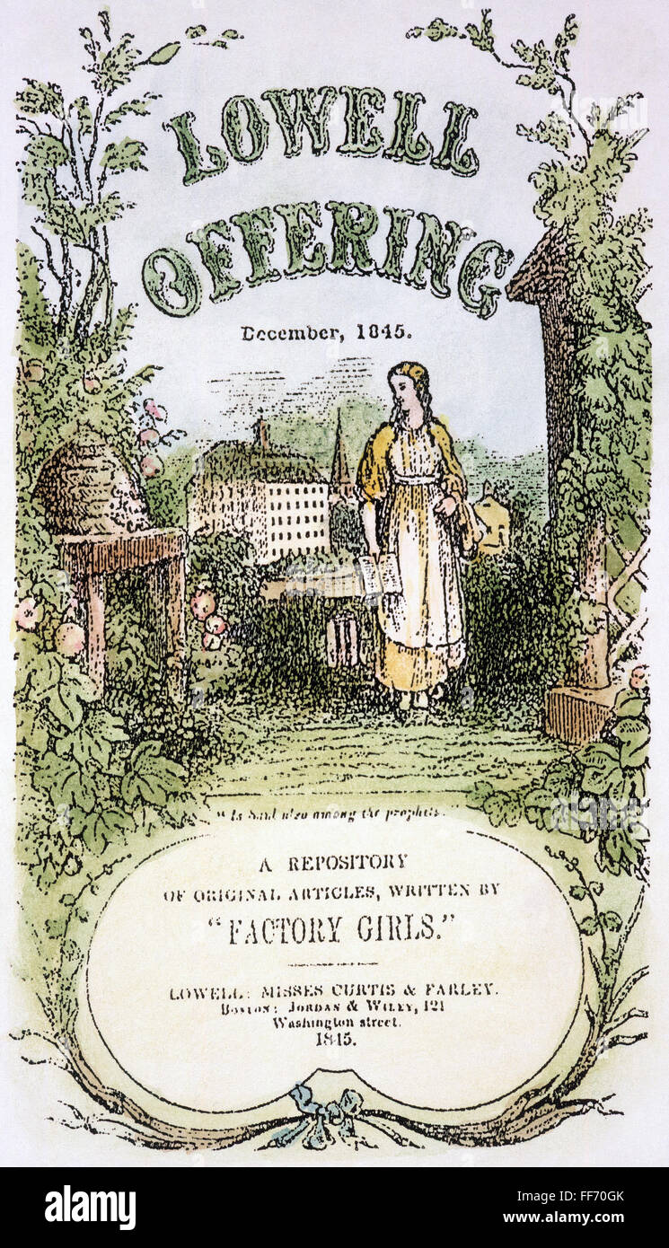 LOWELL OFFERING, 1845. /nCover of the final December 1845 issue of ...
