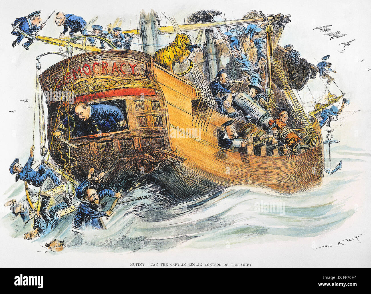 GROVER CLEVELAND CARTOON. /n'Mutiny! Can the Captain Regain Control of ...