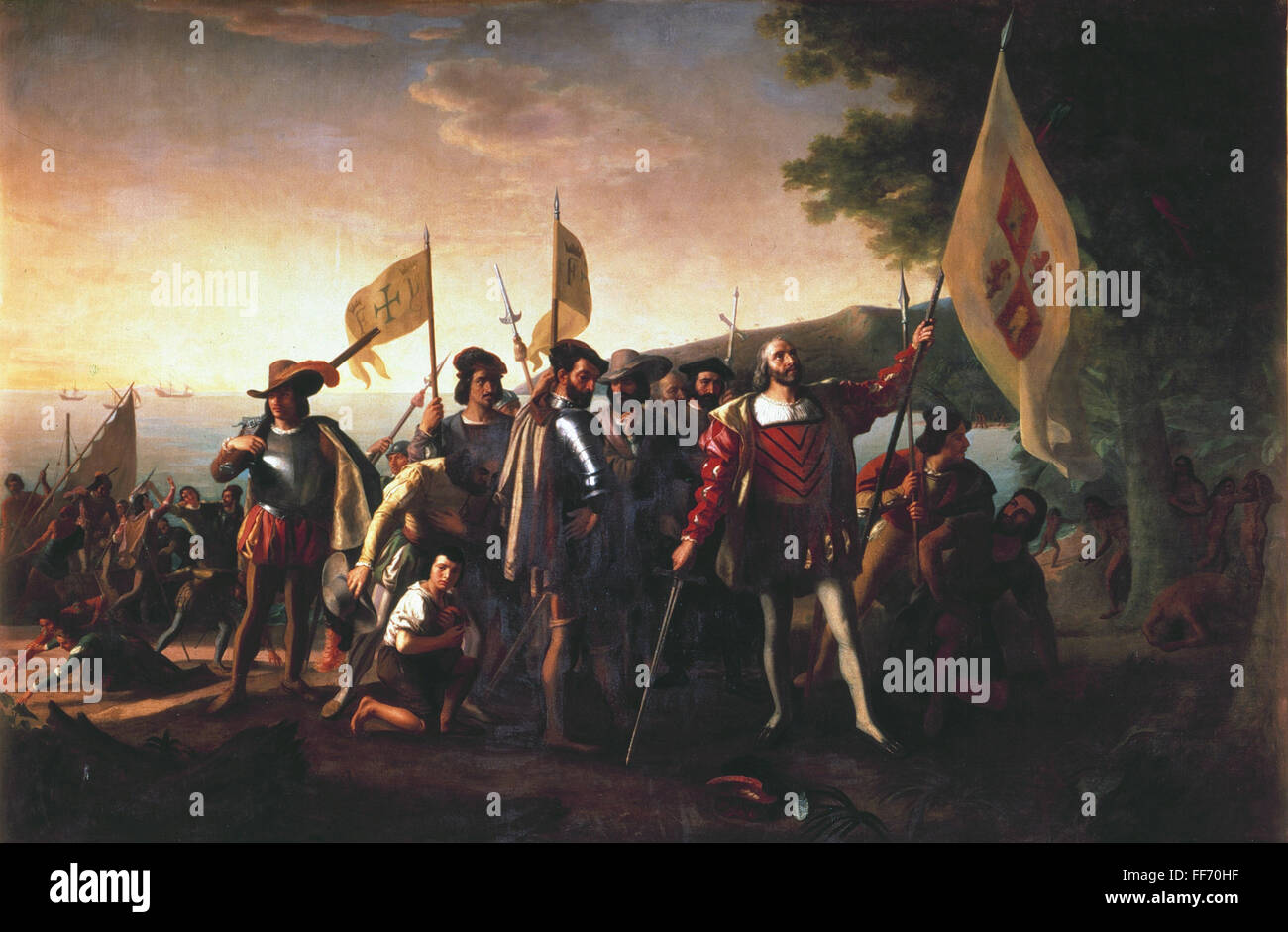COLUMBUS: WEST INDIES, 1492. /nThe Landing of Christopher Columbus at ...