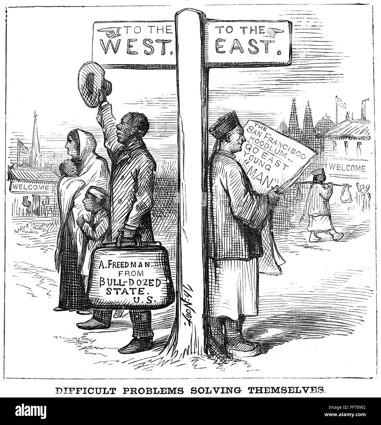 RACIAL DISCRIMINATION, 1879. /n'Difficult Problems Solving Themselves ...