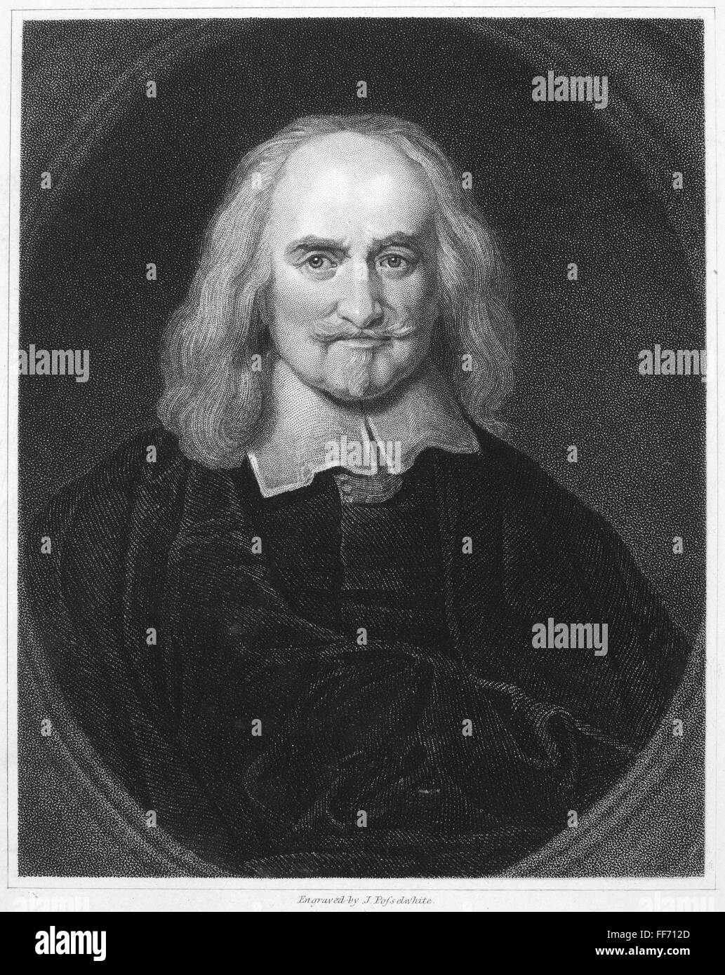 THOMAS HOBBES (1588-1679). /nEnglish philosopher. Line and stipple ...