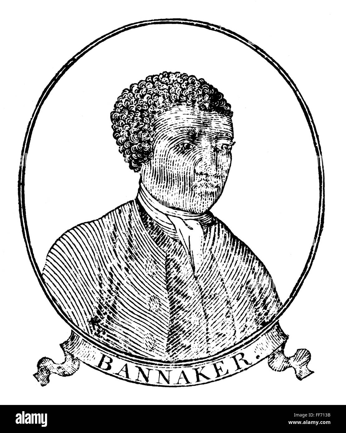 BENJAMIN BANNEKER /n(1731-1806). American mathematician. Woodcut ...