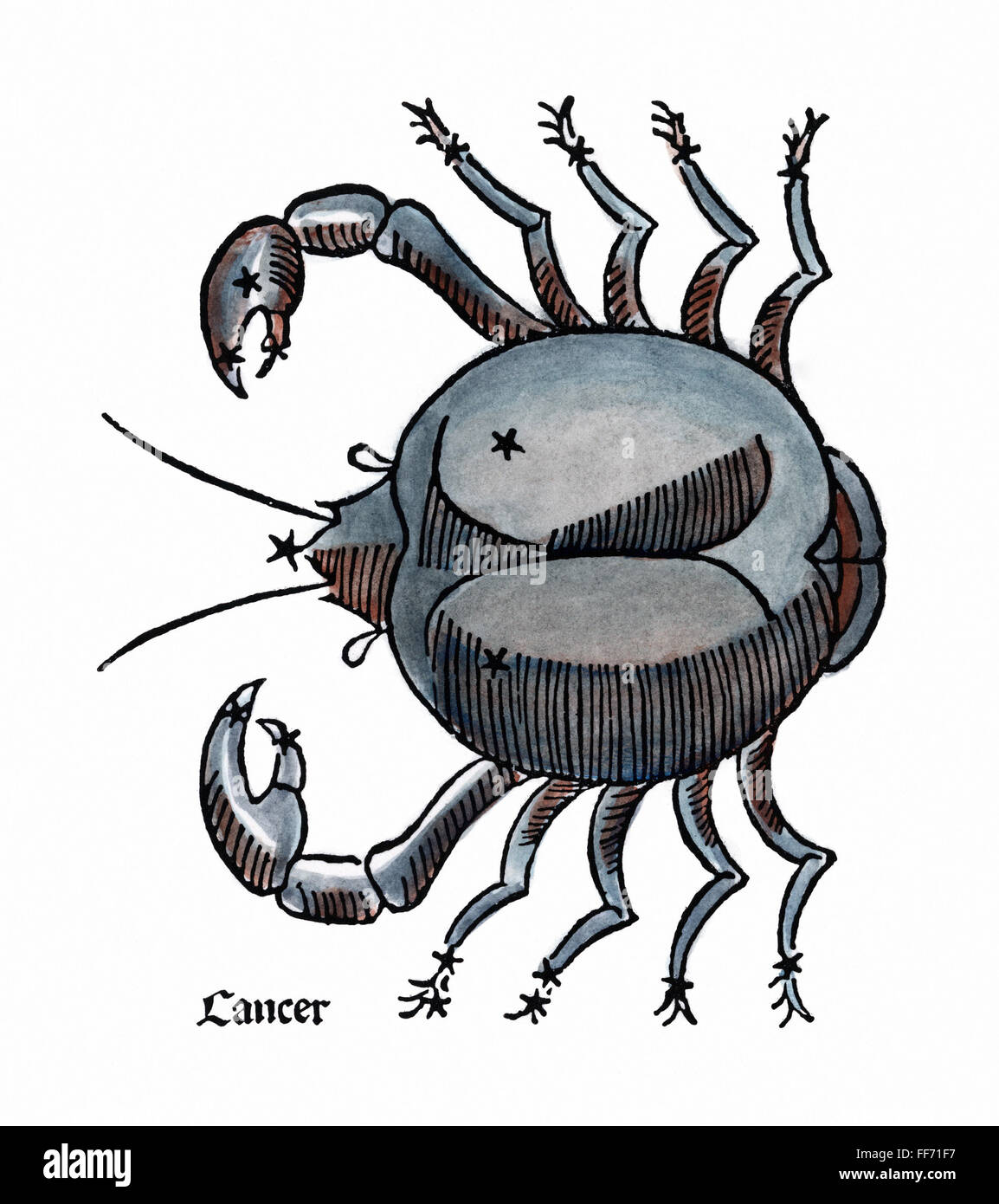 ZODIAC: CANCER, 1482. /nCancer, the crab. Zodiacal woodcut from Gaius ...