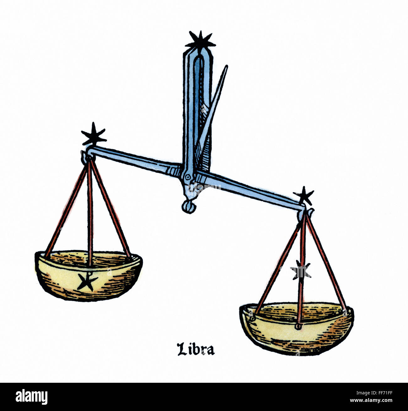 ZODIAC: LIBRA, 1482. /nLibra, the scales. Zodiacal woodcut from Gaius ...