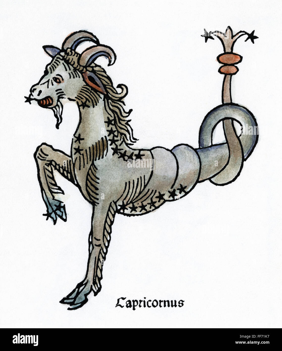 ZODIAC: CAPRICORN, 1482. /nCapricornus, the Goat. Zodiacal woodcut from ...