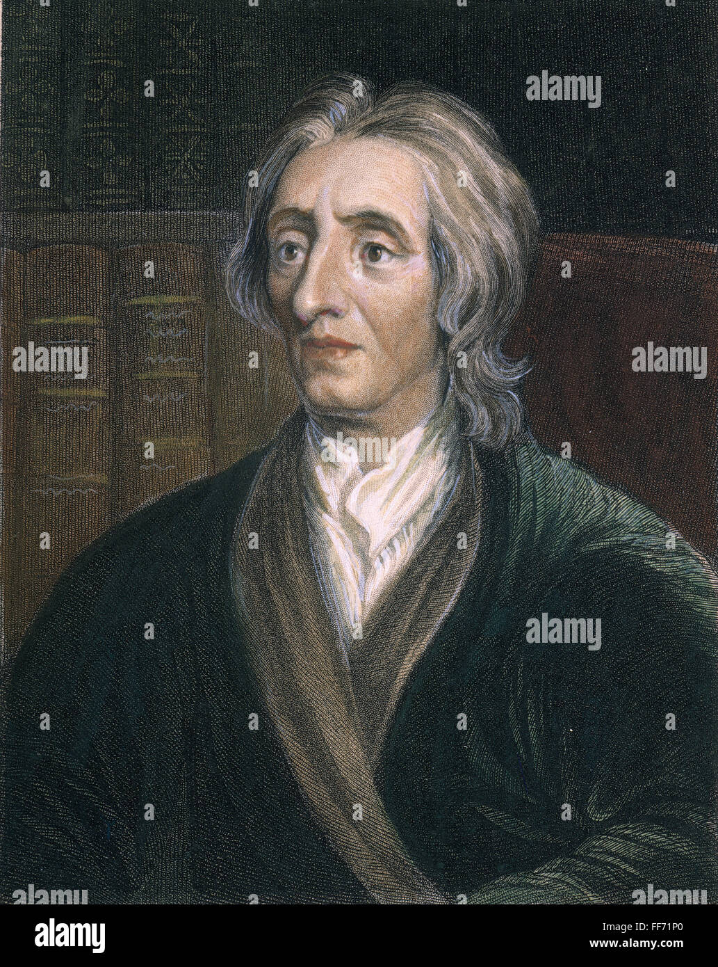 JOHN LOCKE (1632-1704). /nEnglish philosopher. Color engraving, 19th ...