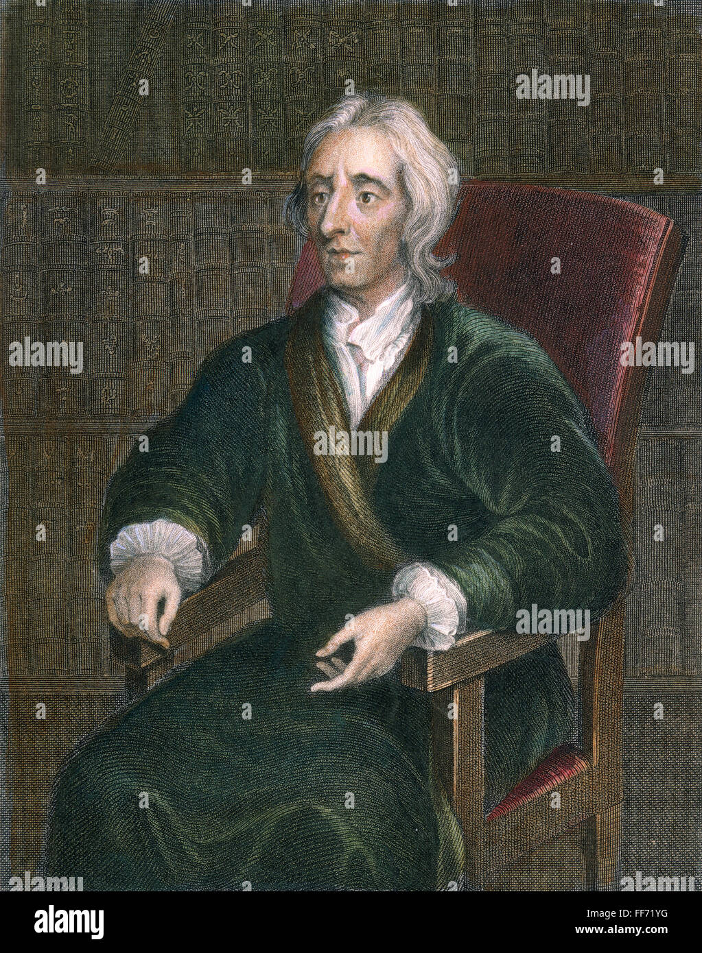 JOHN LOCKE (1632-1704). /nEnglish philosopher. Color engraving, 1836 ...