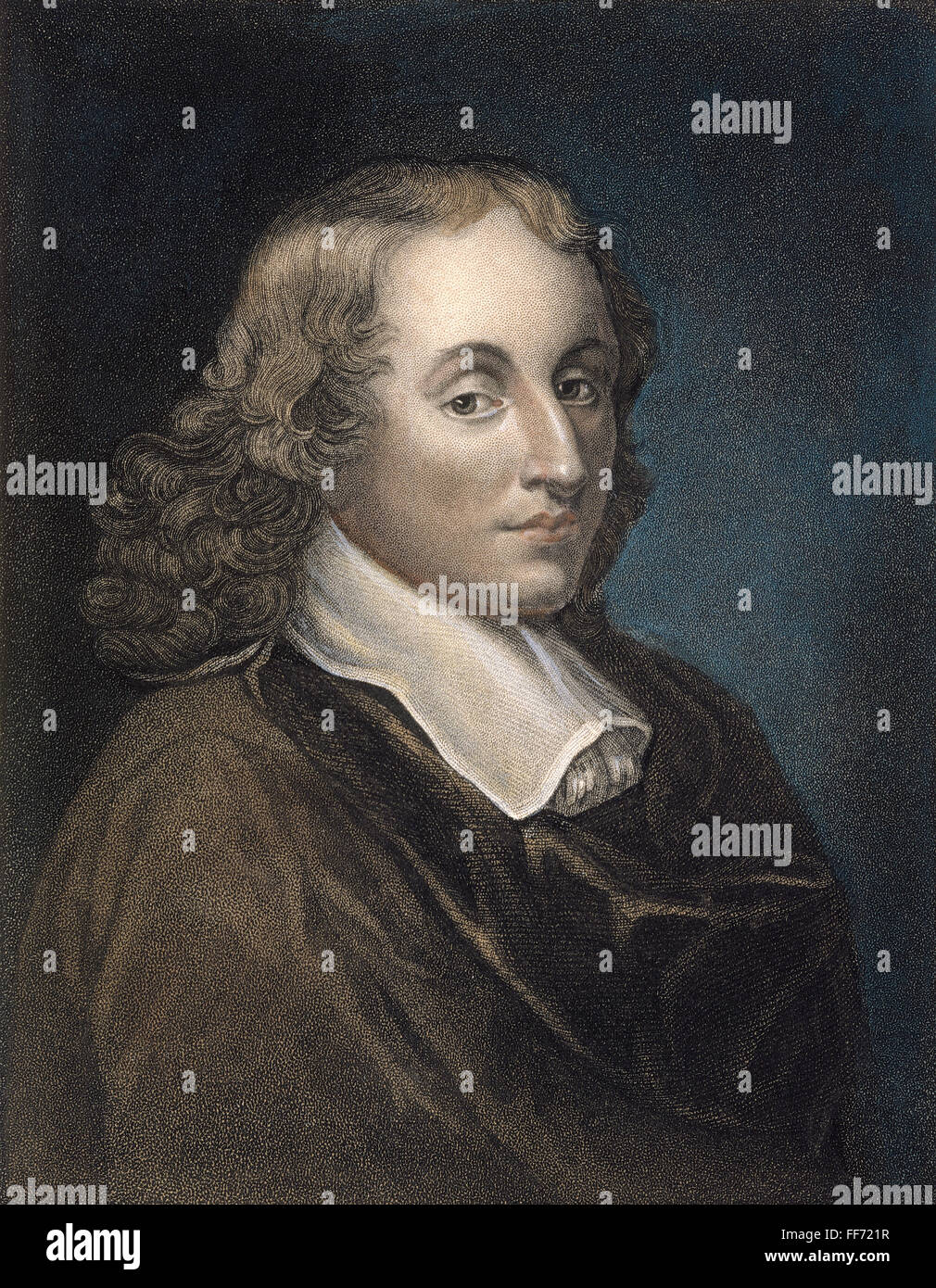 BLAISE PASCAL (1623-1662)./nEnglish line engraving Stock Photo - Alamy