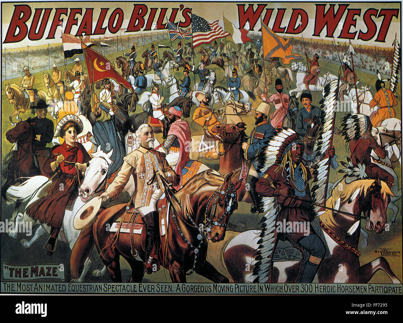 BUFFALO BILL: POSTER, 1908. /nBuffalo Bill's Wild West Show lithograph ...