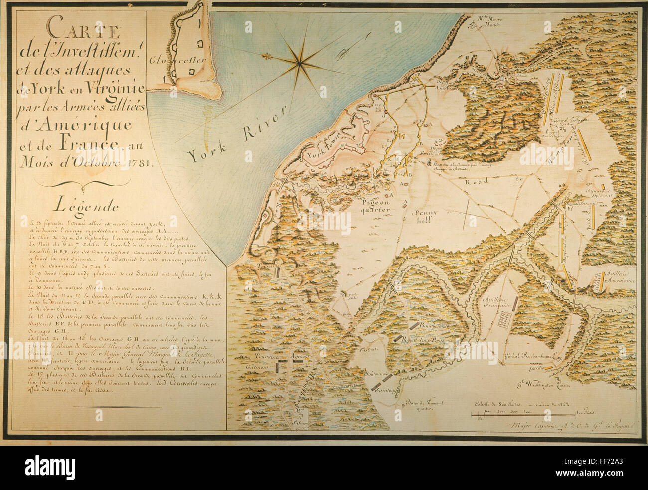 YORKTOWN: SIEGE MAP, 1781. /nMap showing the British fortifications and ...
