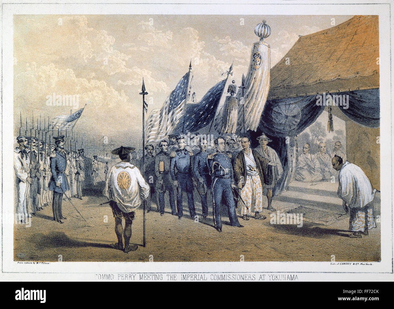 COMMODORE MATTHEW PERRY /n(1794-1858). American naval officer. Meeting ...