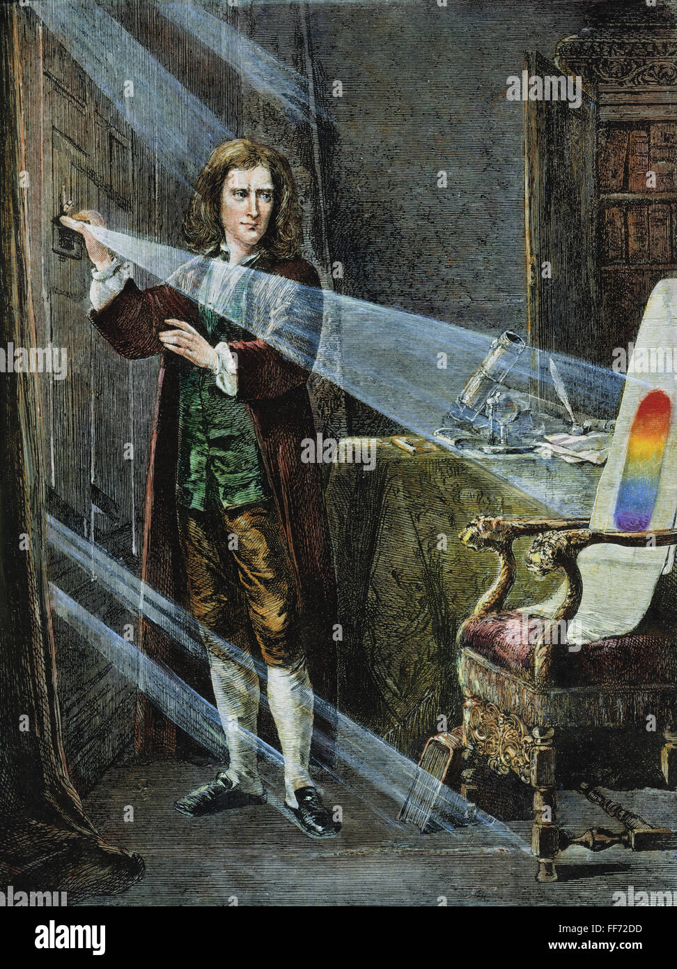 Isaac newton 1642 1727 english mathematician and physicist engraving ...