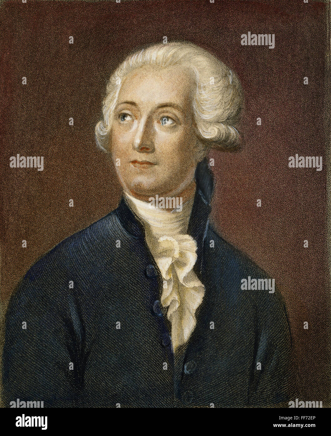 ANTOINE-LAURENT LAVOISIER /n(1743-1794). French chemist. Color ...