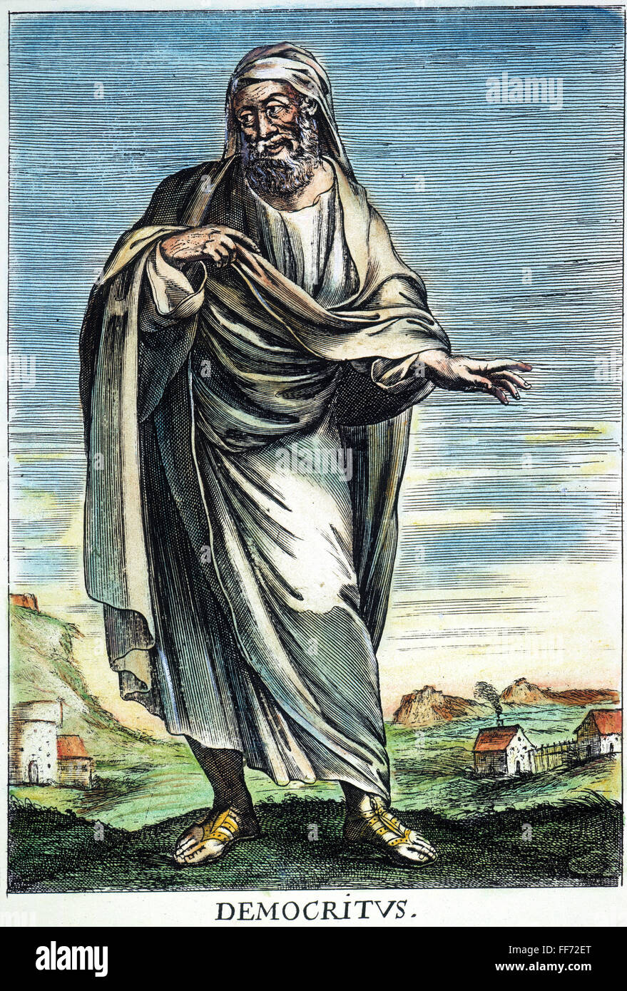 DEMOCRITUS (c460-c370 B.C.). /nGreek philosopher. Line engraving ...