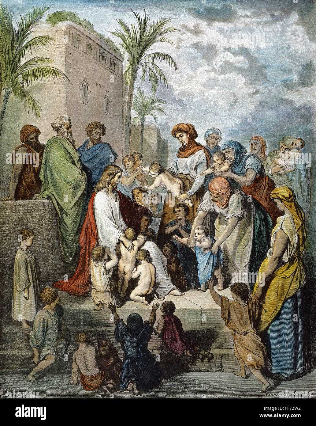 DOR╔: JESUS & CHILDREN. /nJesus blessing the little children (Mark 10: ...