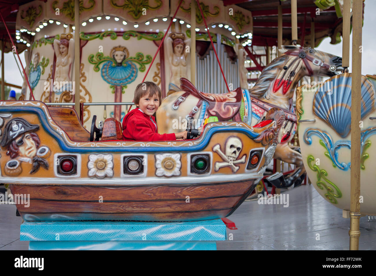 Merry go round train hi-res stock photography and images - Alamy