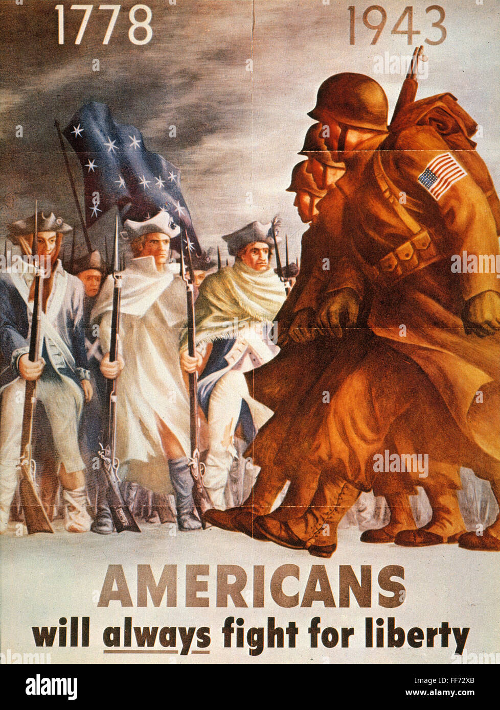 WORLD WAR II: U.S. POSTER. /n'Americans Will Always Fight for Liberty ...