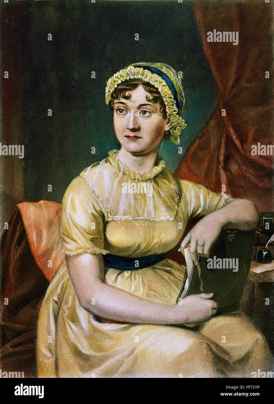JANE AUSTEN (1775-1817). /nEnglish novelist. Stipple engraving, 19th ...