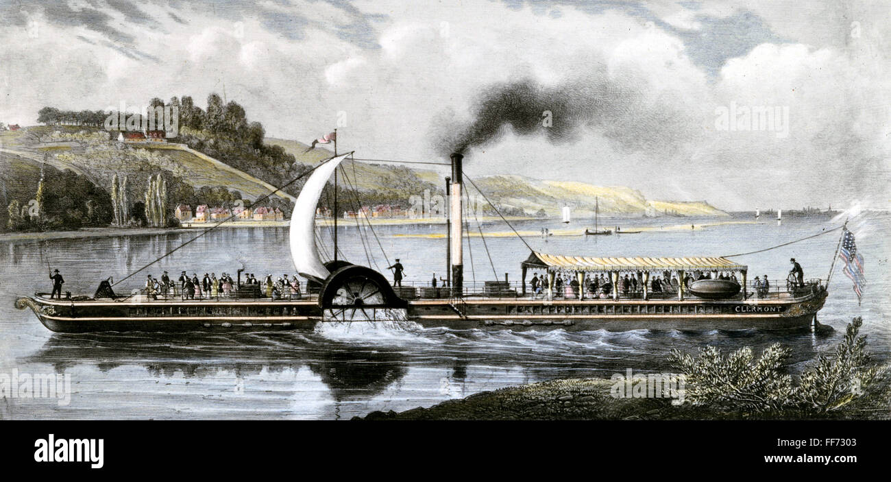 ROBERT FULTON'S CLERMONT. /nRobert Fulton's steamboat, 'Clermont,' on ...
