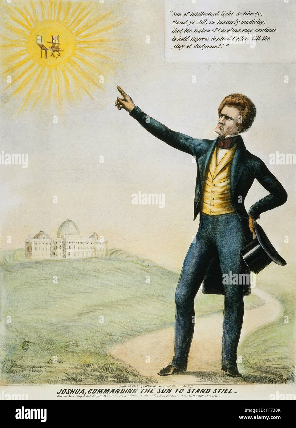 JOHN C. CALHOUN CARTOON. /nCalhoun as Joshua commanding the sun to ...
