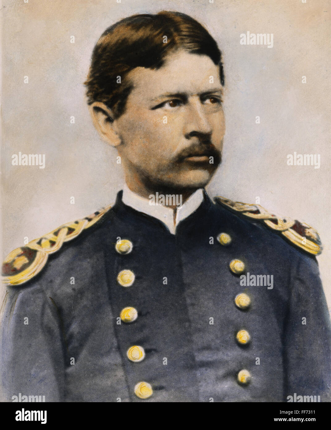WALTER REED (1851-1902). /nAmerican army surgeon. Oil over a photograph ...
