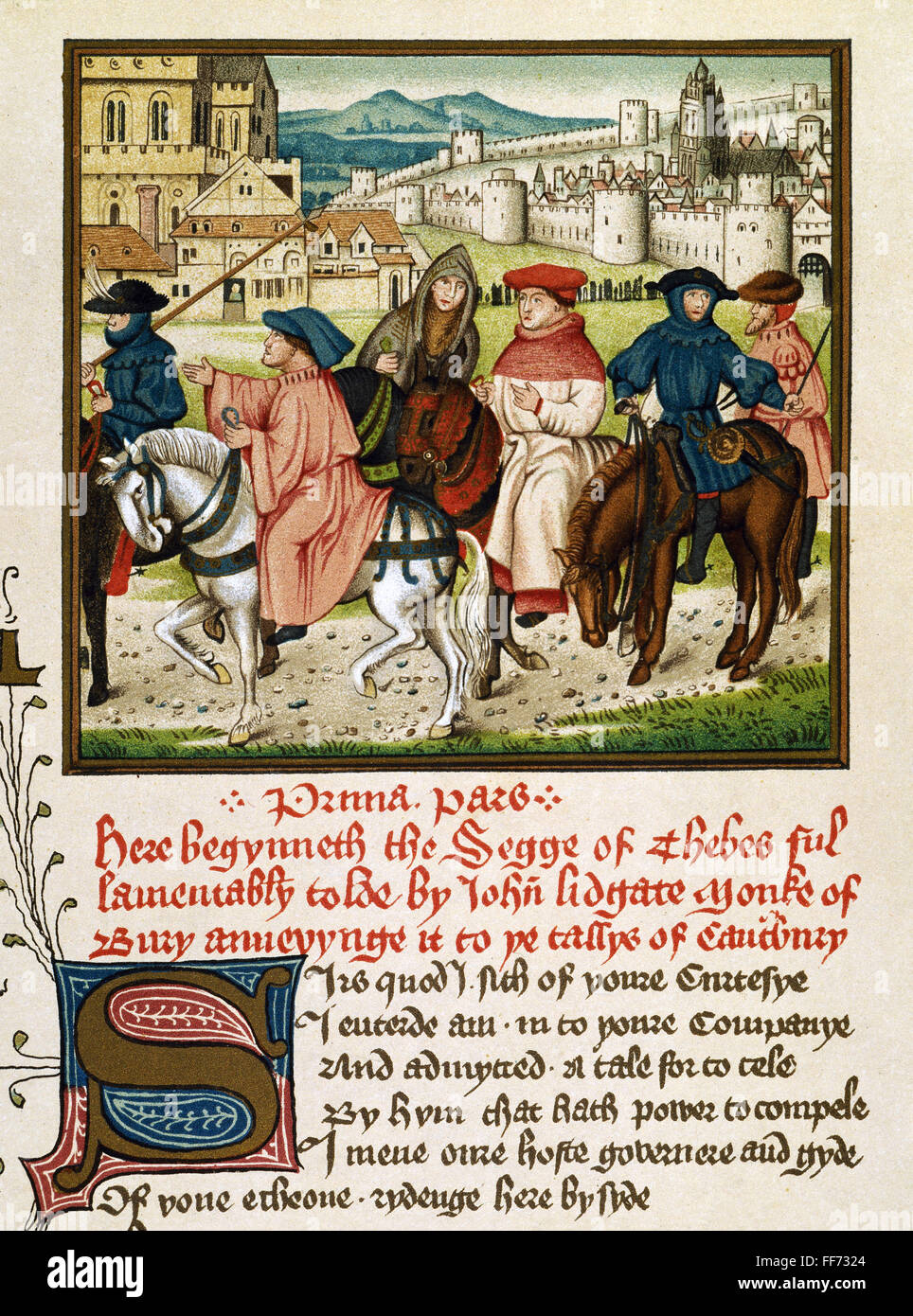 CANTERBURY PILGRIMS. /nPilgrims on their way to the shrine of St ...
