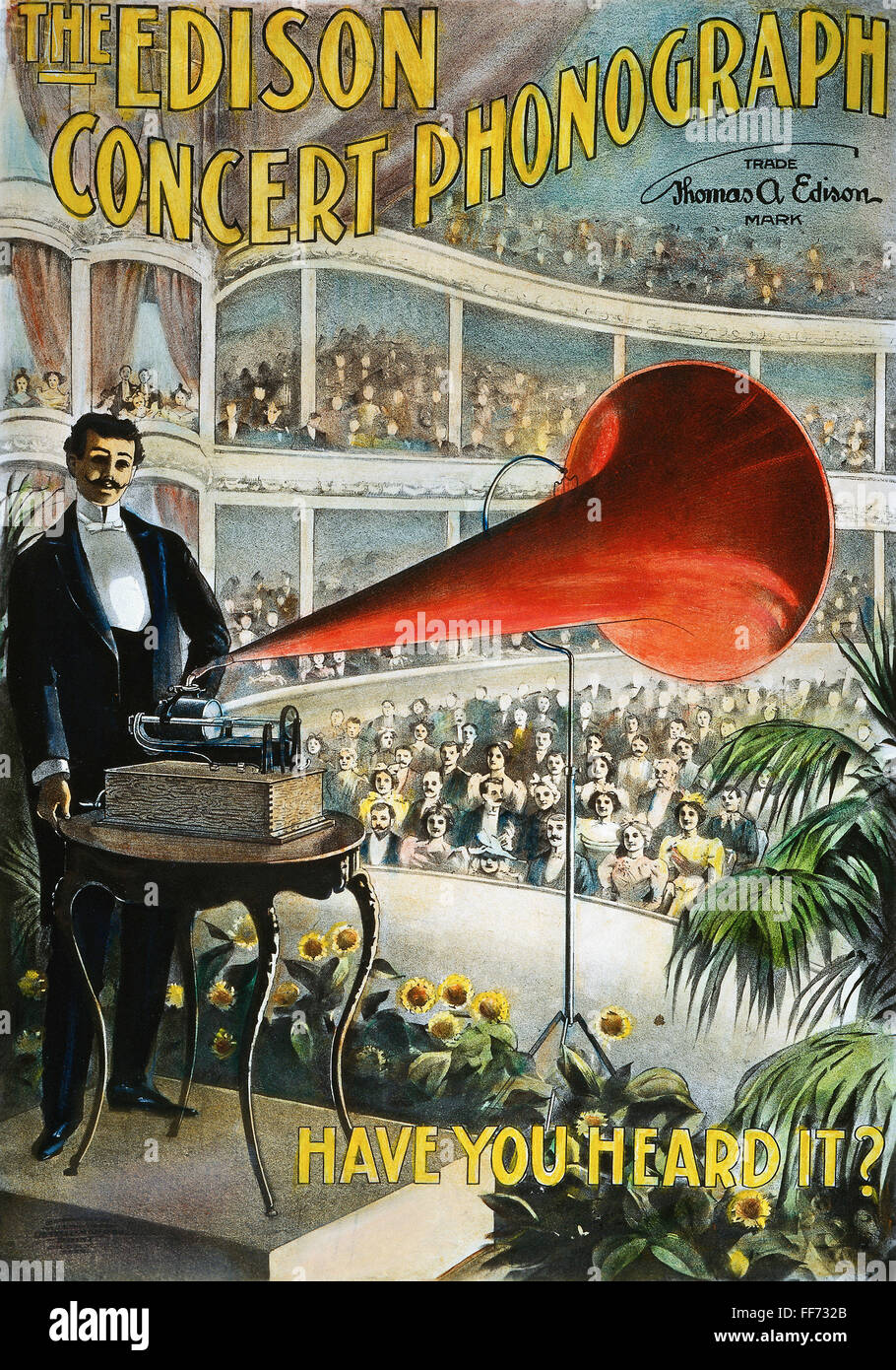 EDISON PHONOGRAPH AD, 1899. /nAmerican advertisement for the Edison ...