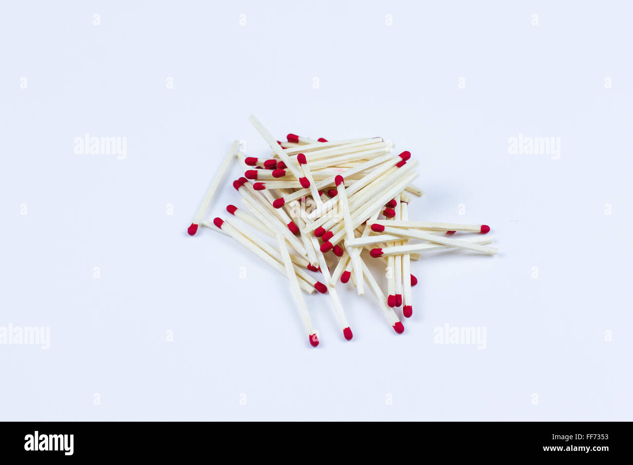 Stack of dozens of matchsticks on white background Stock Photo - Alamy