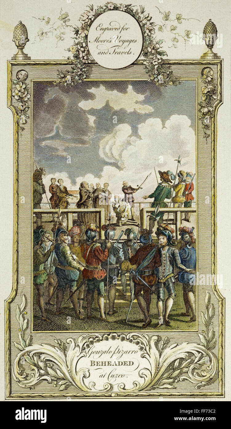 BEHEADING OF PIZARRO, 1548. /nThe beheading of Gonzalo Pizarro (c1502 ...