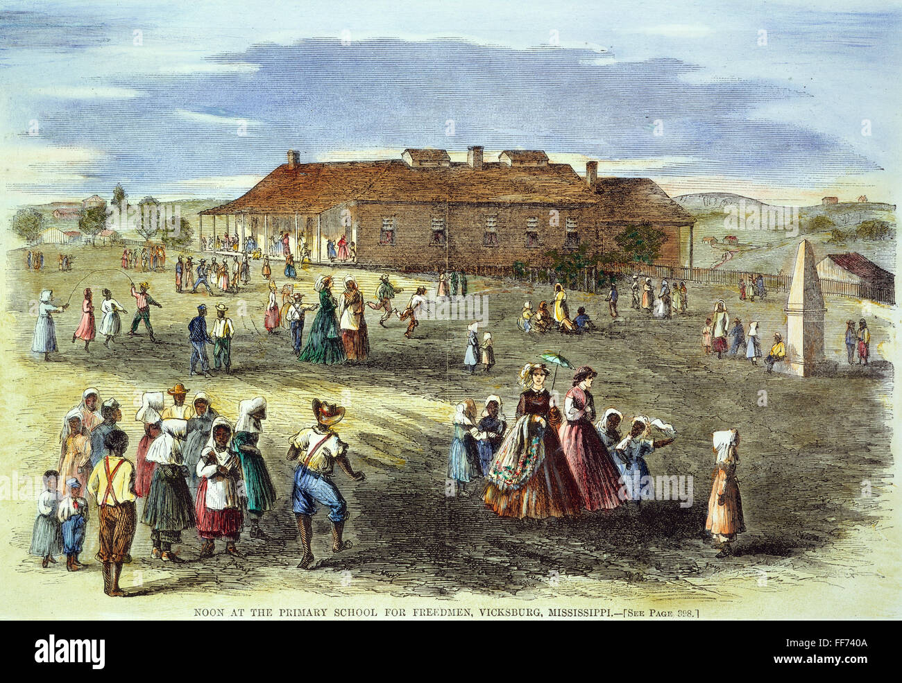 FREEDMAN'S SCHOOL, 1866. /nNoon at the primary school for Freedmen at ...