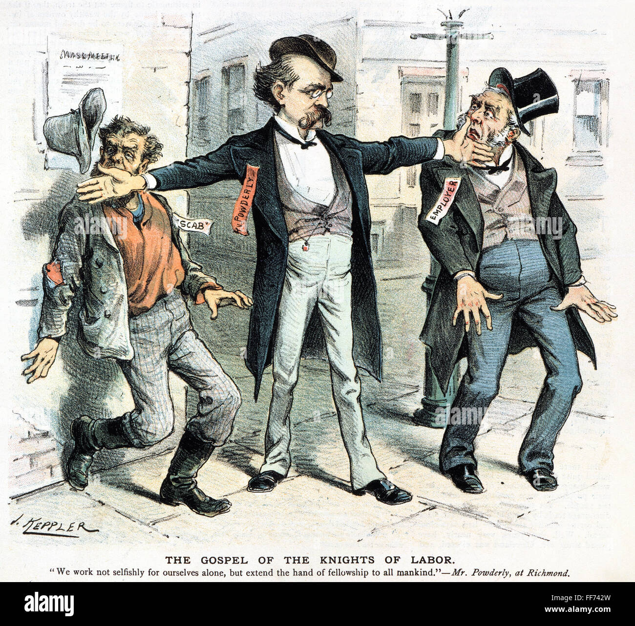 KNIGHTS OF LABOR: CARTOON. /nAmerican cartoon, 1886, by Joseph Keppler ...
