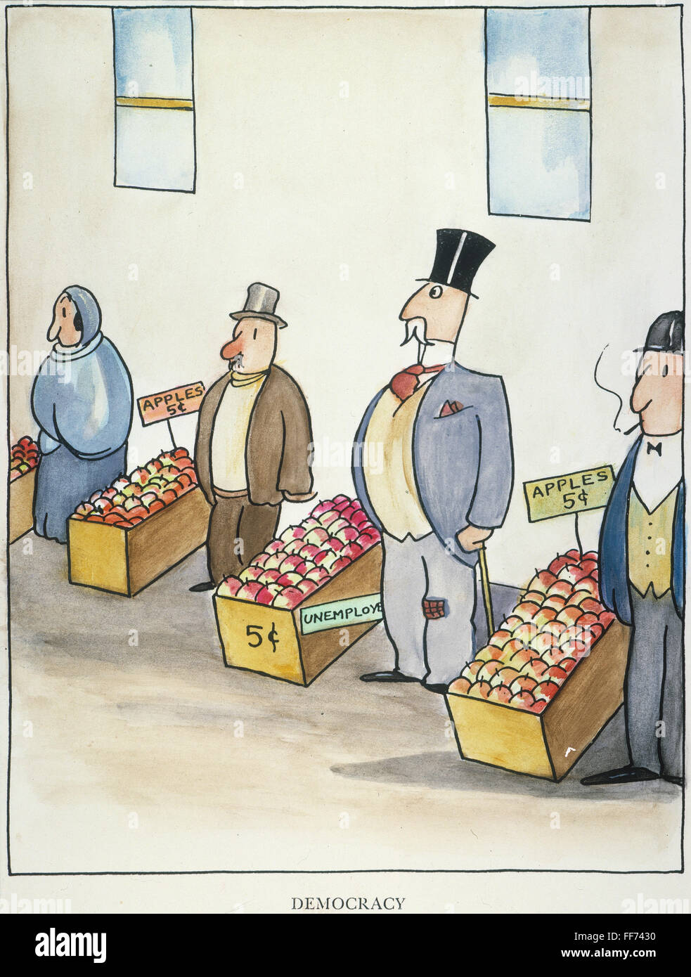 CARTOON: DEPRESSION, 1932. /nDemocracy: cartoon, 1932, by Otto Soglow ...